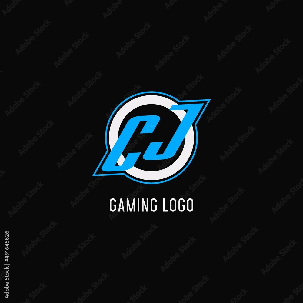 Initial CJ logo circle line, creative esport team logo monogram style ...