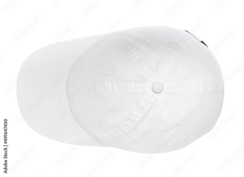 Stylish baseball cap isolated on white, top view Stock Photo | Adobe Stock