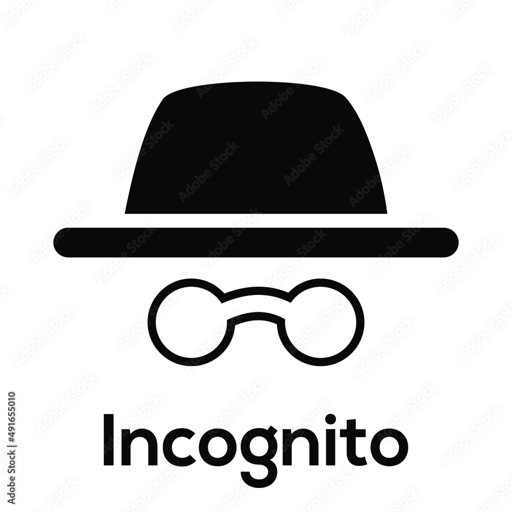 Incognito Icon. Browse in private. Eps10 vector illustration Stock ...
