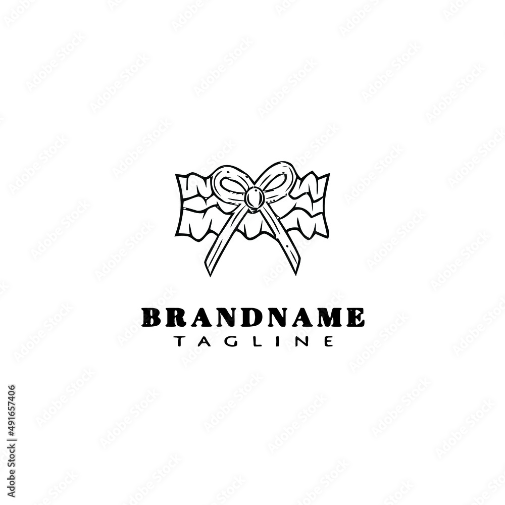 garter logo cartoon icon creative template black isolated vector ...
