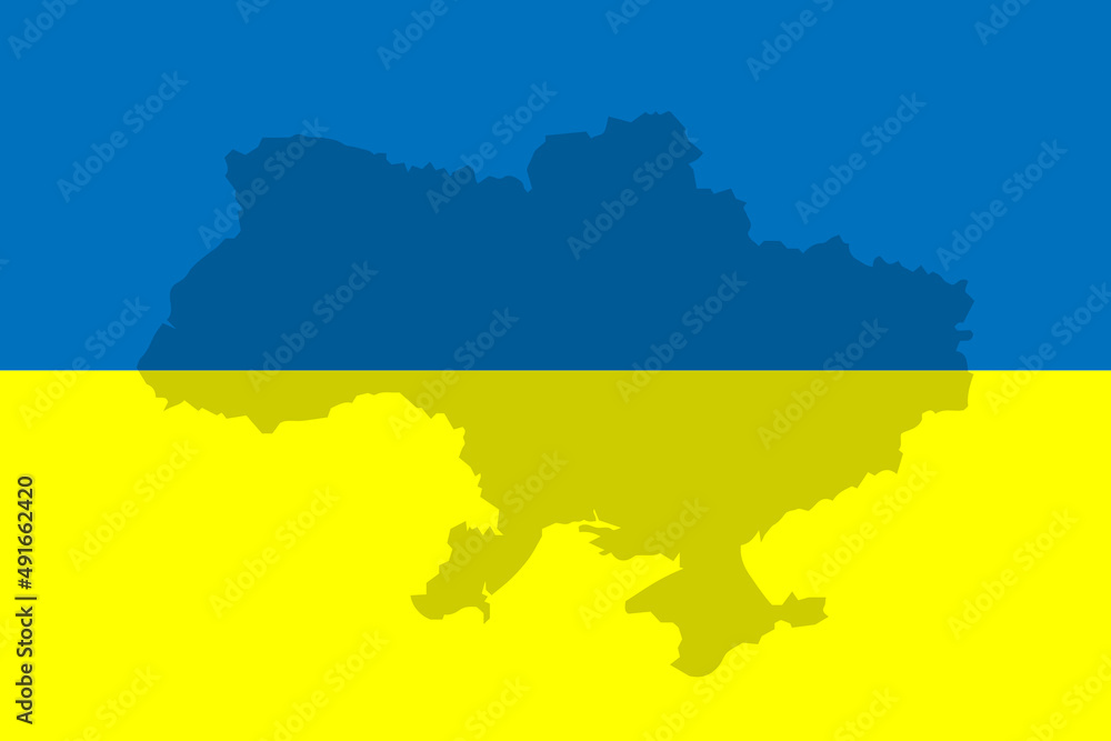Ukraine map silhouette and flag. Vector illustration map of Ukraine ...