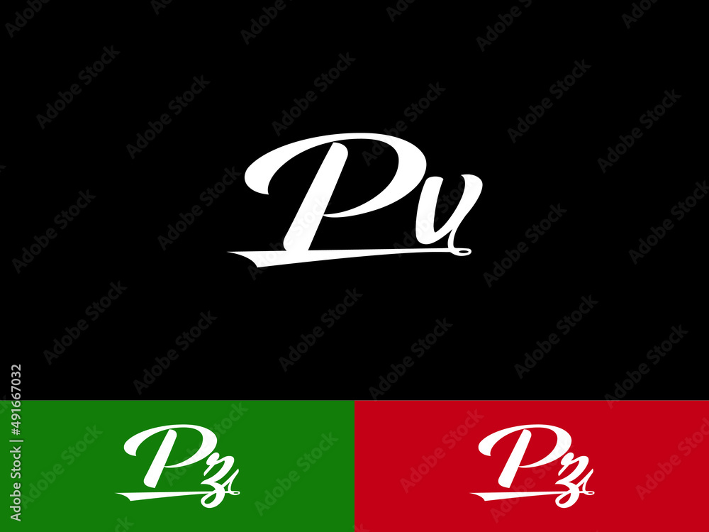 Minimal PV Handwriting Letter Logo Design, Signature Pv vp Logo For ...