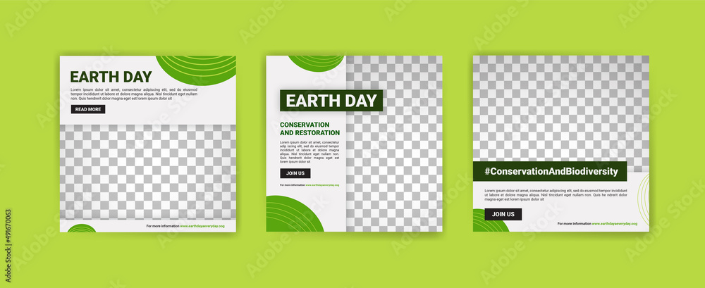 Earth Day Banner Template. Earth Day Every Day. Vector illustration for ...