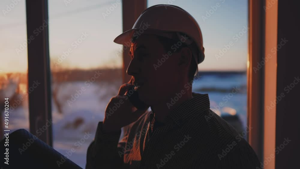 builder silhouette. business building concept. worker in a helmet ... builder silhouette. business building concept. worker in a helmet ...