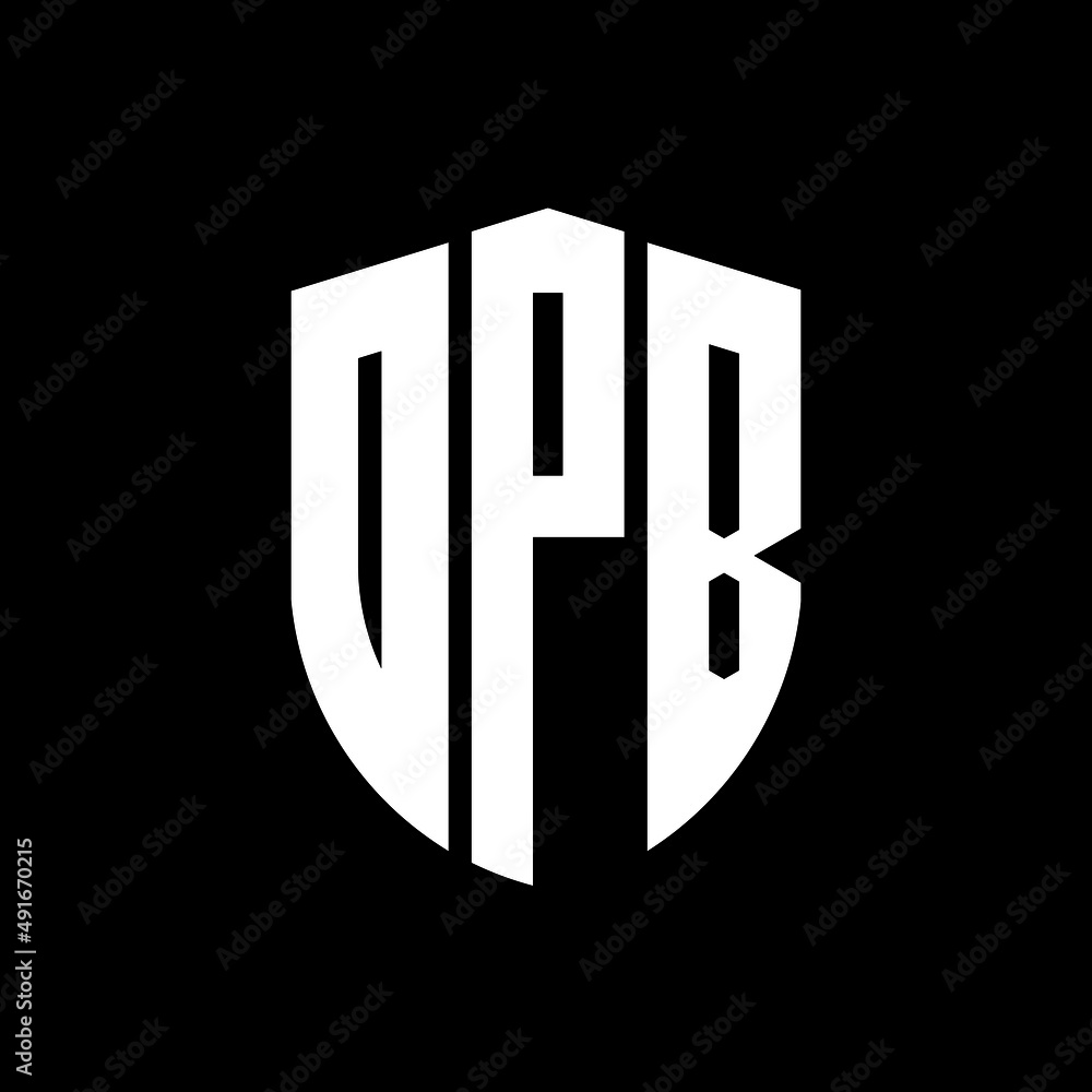 OPB letter logo design. OPB modern letter logo with black background ...