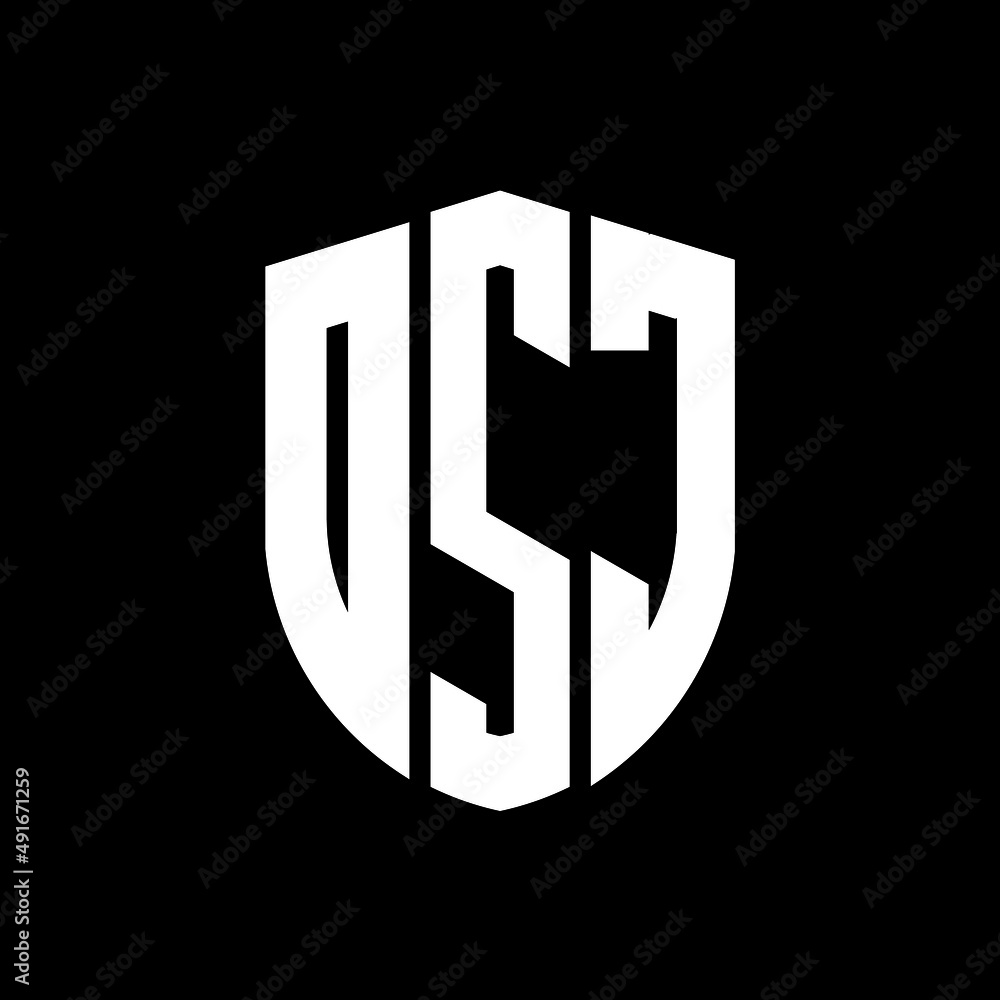 OSJ letter logo design. OSJ modern letter logo with black background ...