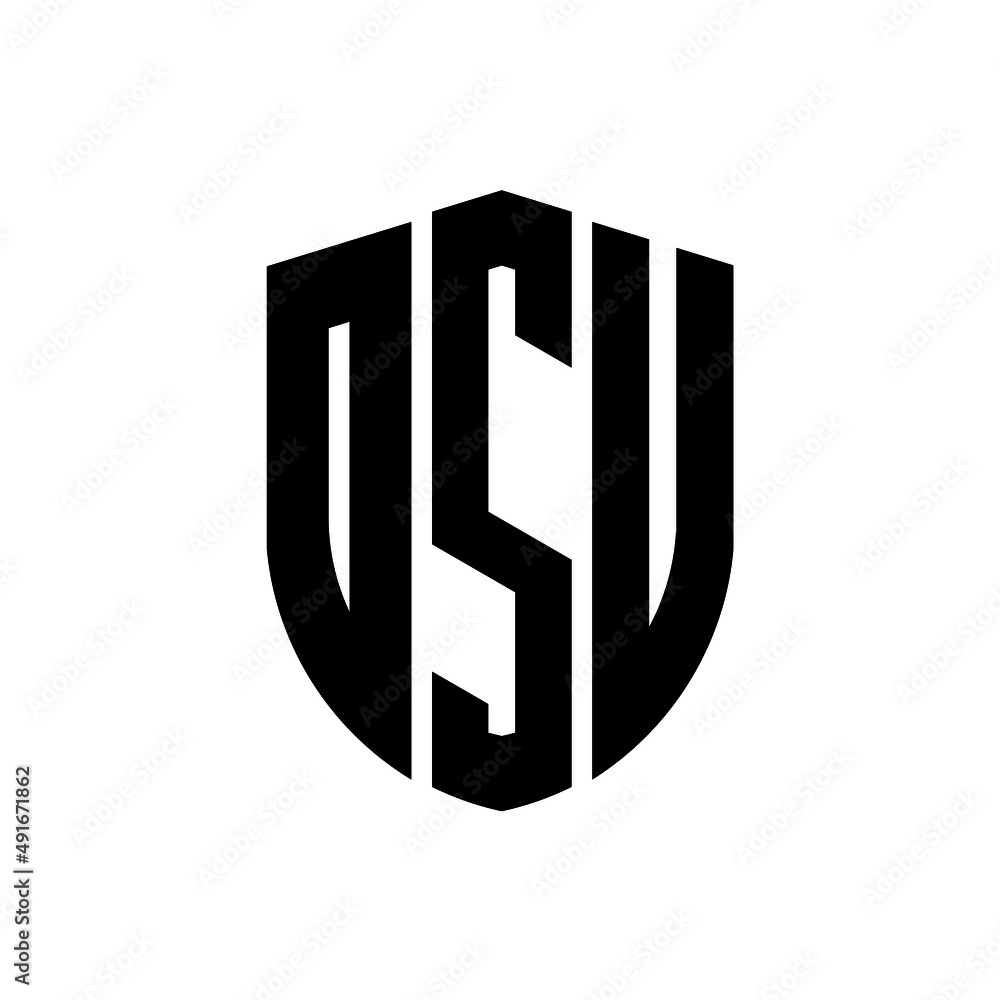 OSU letter logo design. OSU modern letter logo with black background ...