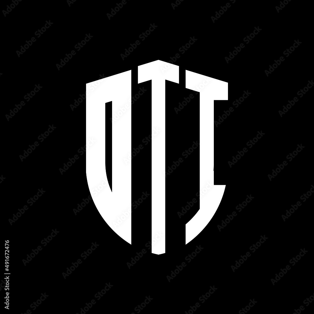 OTI letter logo design. OTI modern letter logo with black background ...