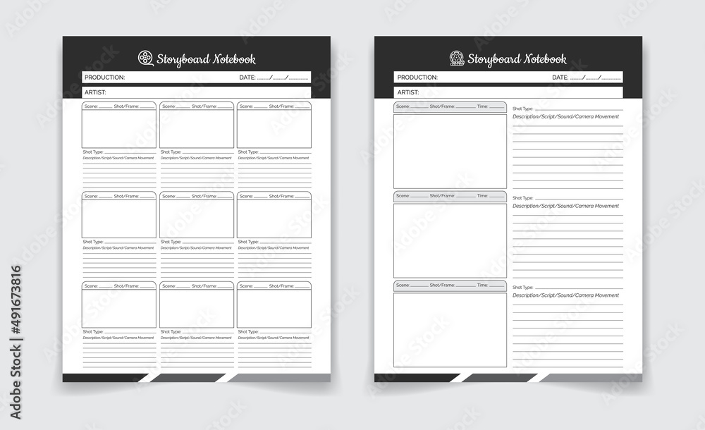 Storyboard notebook page template Design, Storyboard Journal ...