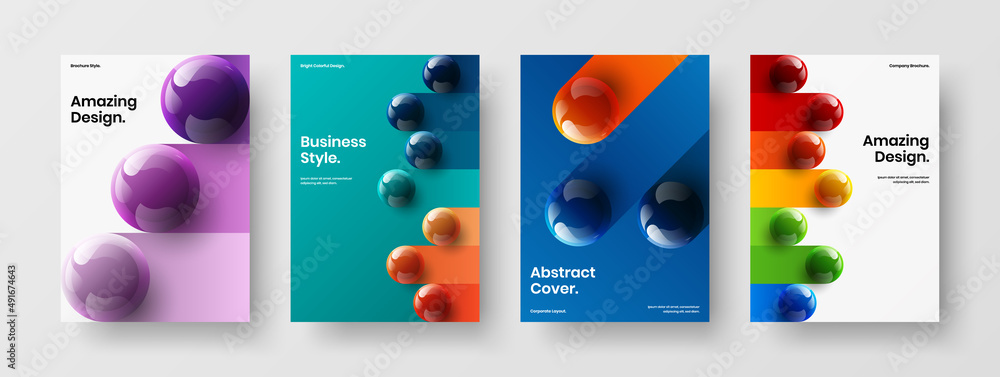 Colorful pamphlet design vector template composition. Amazing 3D ...
