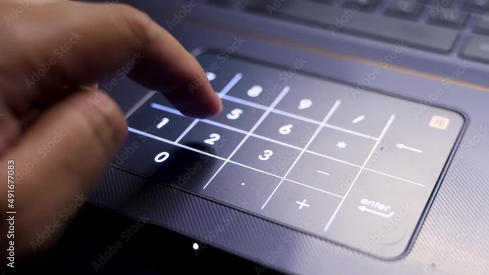 Footage of a Men hand key-in number from Numbering touch Pad. Business ...