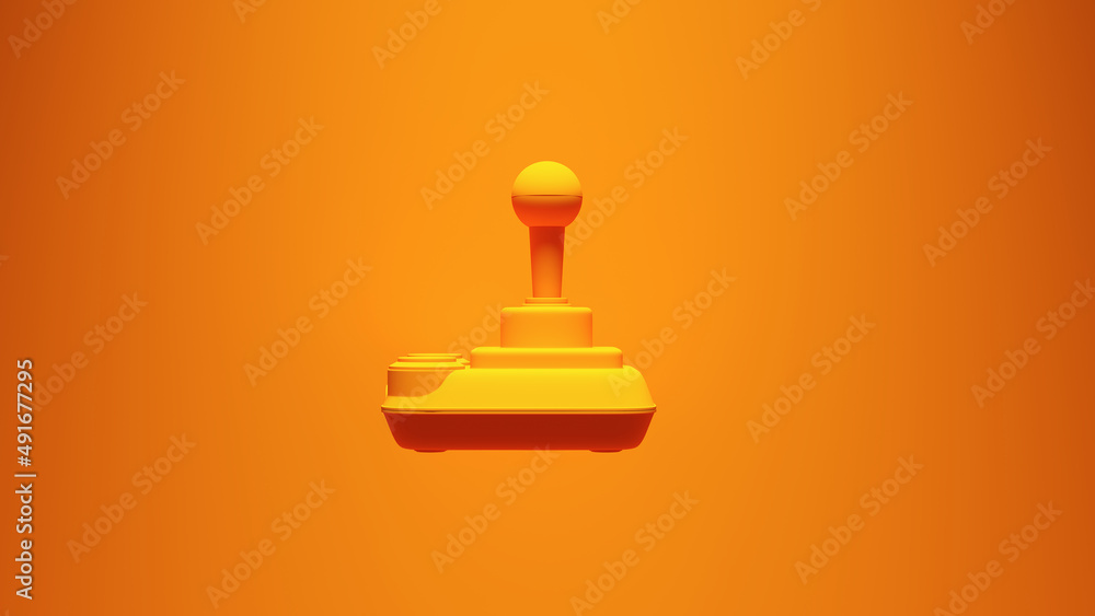 Joystick Orange Controller Gaming Video Game Arcade Machine Bright ...