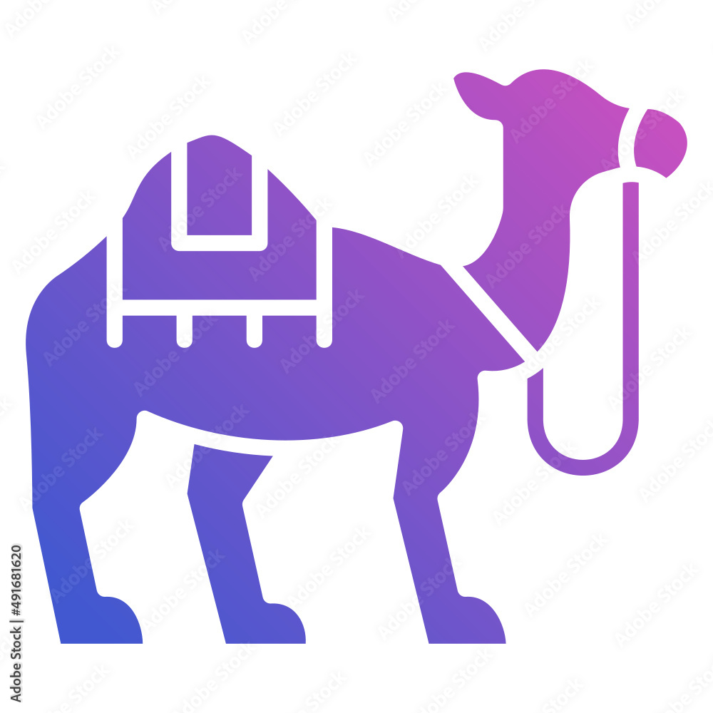 Camel flat gradient icon. Can be used for digital product, presentation ...