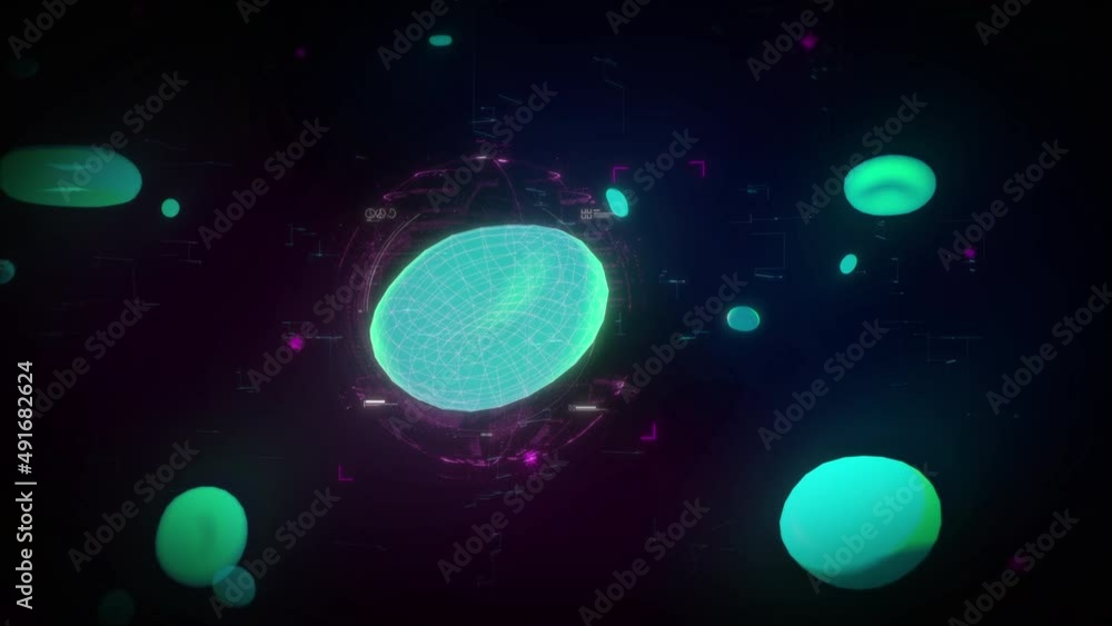 Biological analysis of the blood molecules in a virtual background ...