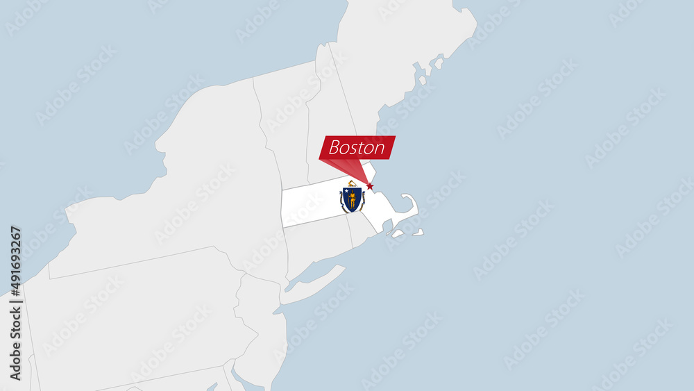 US State Massachusetts map highlighted in Massachusetts flag colors and ... US State Massachusetts map highlighted in Massachusetts flag colors and ...