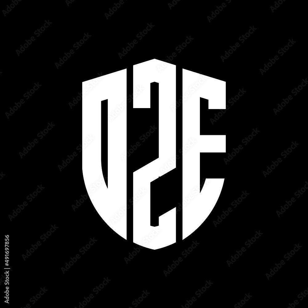 OZE letter logo design. OZE modern letter logo with black background ...