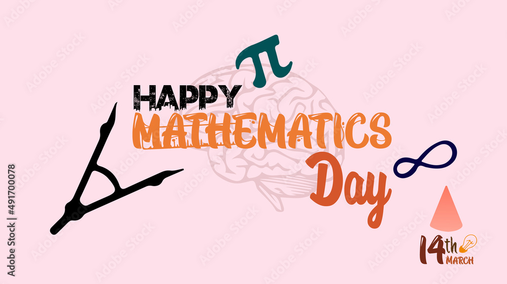 14 MARCH , Happy mathematics Day special illustration Vector Design ...