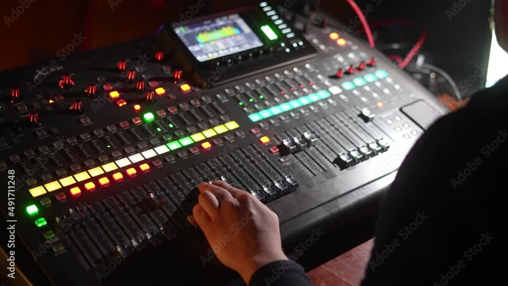 Soundboard Pads TV Station. Sound Designer Used Digital Audio Mixer In ...