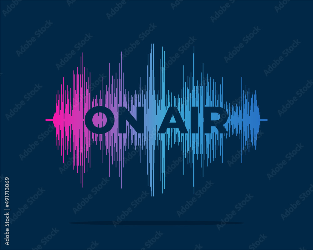 On air live streaming broadcast advertising banner concept. Radio ...