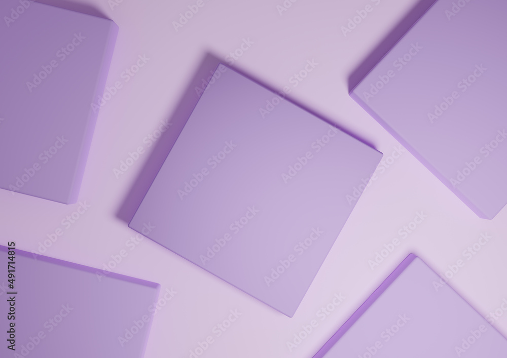 Light, pastel, lavender purple, 3D render minimal, simple top view flat ...