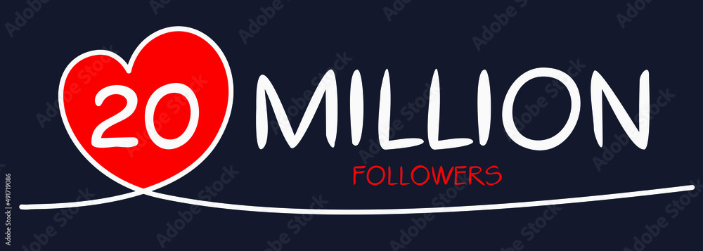 20000000 followers thank you celebration, 20 Million followers template ...