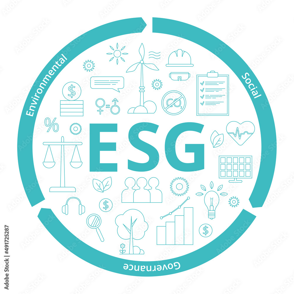 ESG Concept of Environmental, Social and Governance. Capital letters ...