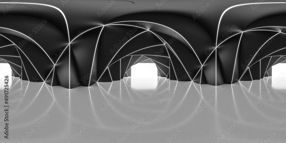360 degree full panorama environment map of modern luxury silver black ...