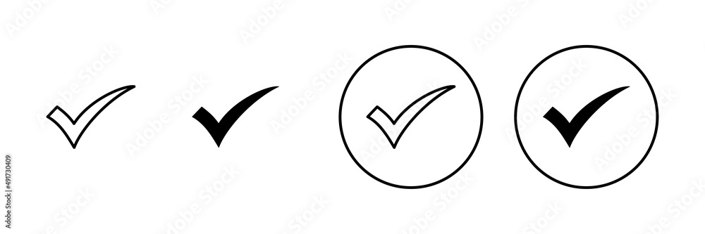 Check mark icons set. Tick mark sign and symbol Stock Vector | Adobe Stock
