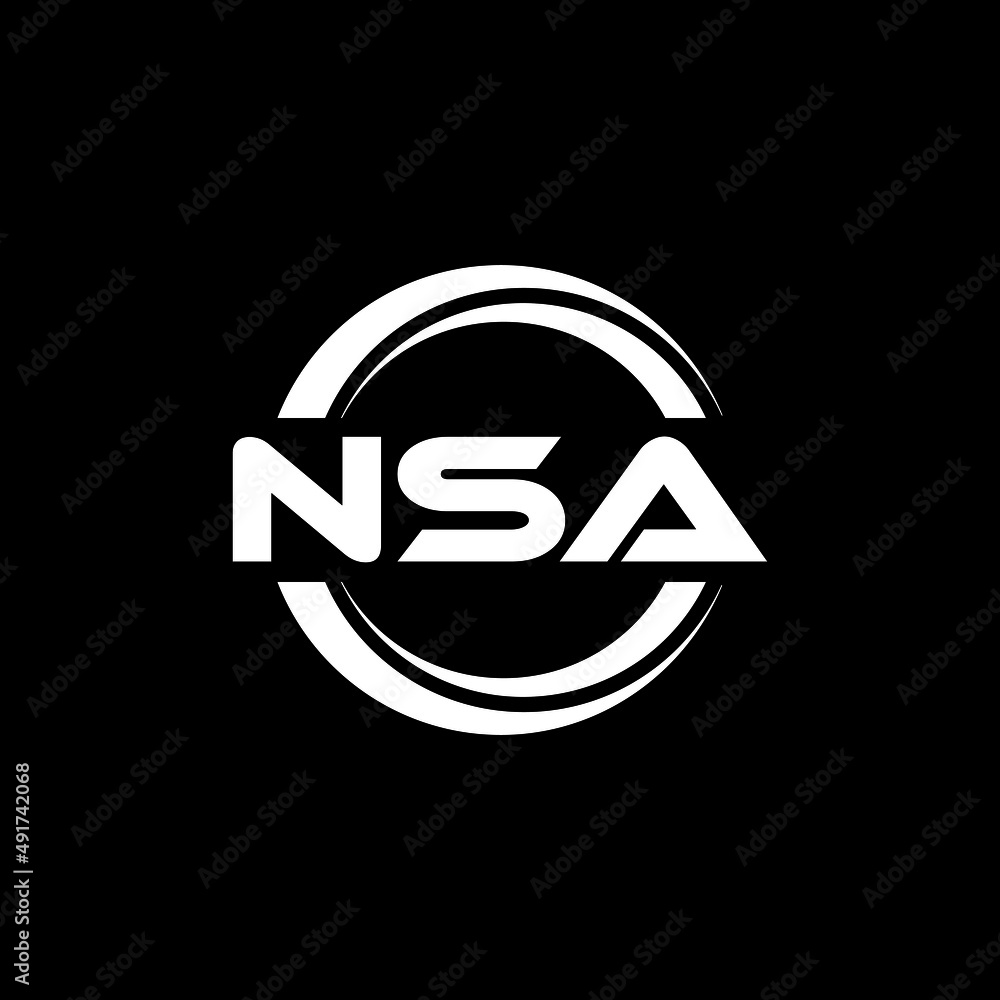 NSA letter logo design with black background in illustrator, vector ...