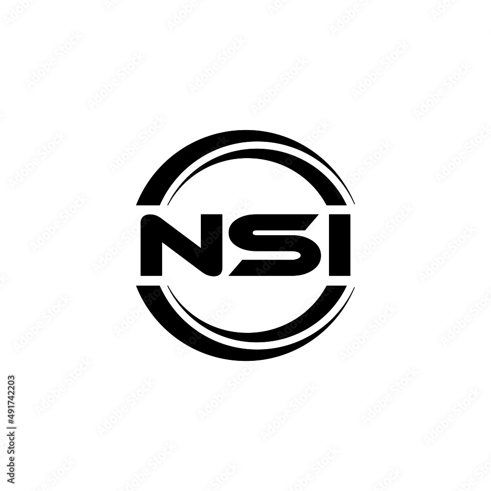NSI letter logo design with white background in illustrator, vector ...