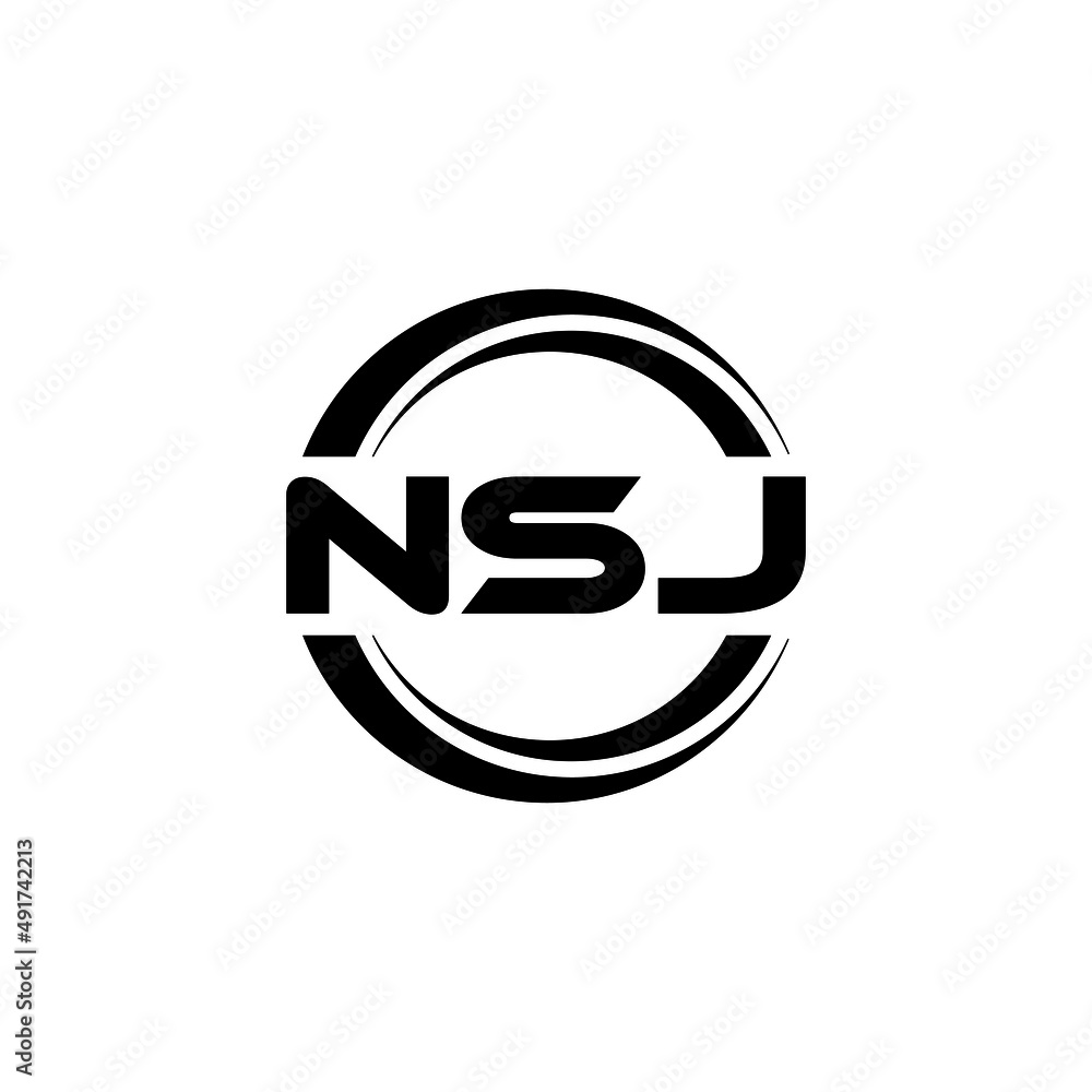 NSJ letter logo design with white background in illustrator, vector ...