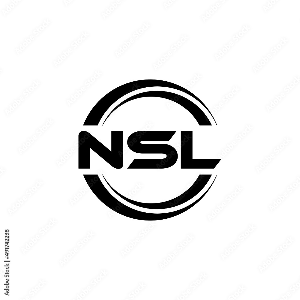 NSL letter logo design with white background in illustrator, vector ...