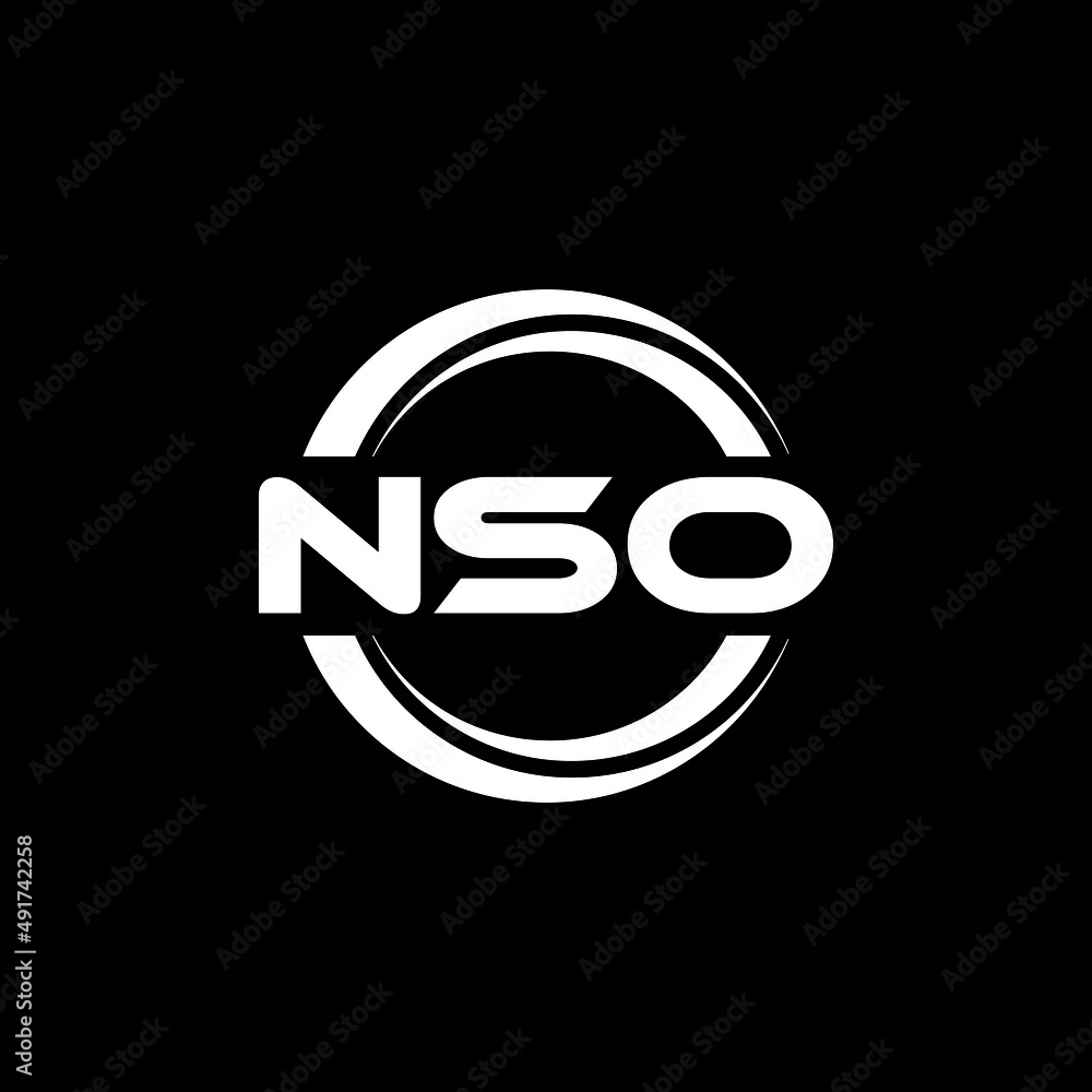 NSO letter logo design with black background in illustrator, vector ...