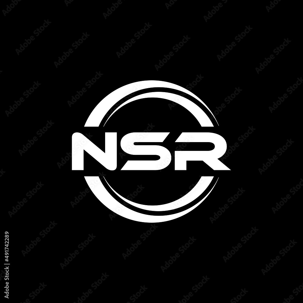 NSR letter logo design with black background in illustrator, vector ...