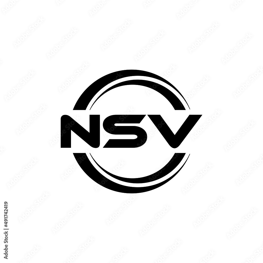 NSV letter logo design with white background in illustrator, vector ...