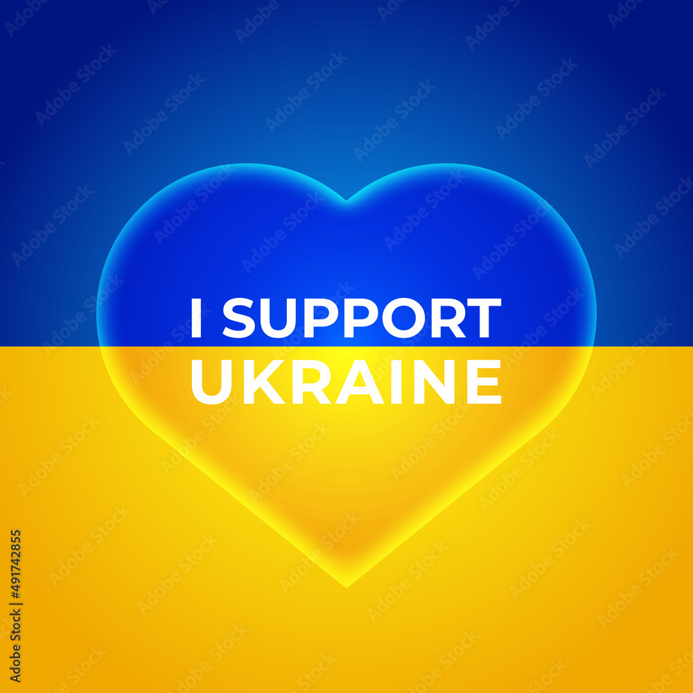 Heart symbol with ukraine flag background, support for ukraine Stock ...