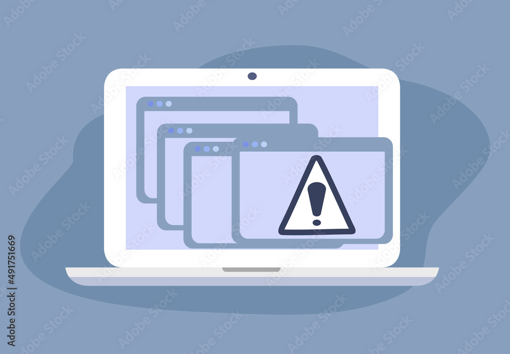 vector hand drawn illustration in flat style on the theme of computer ...