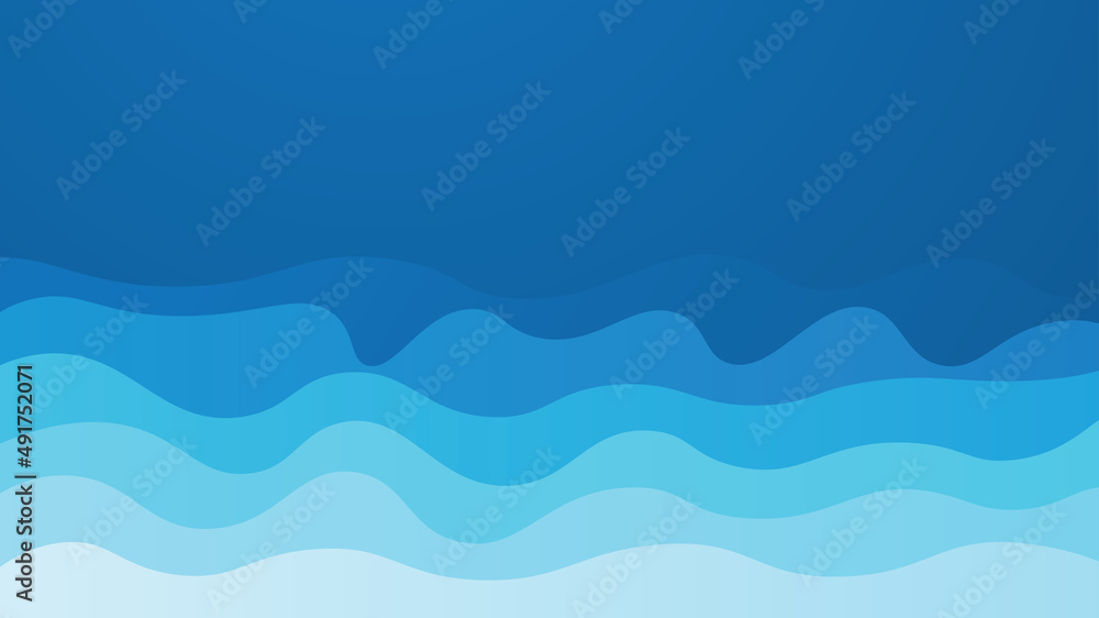 Papercut style sea wave pattern design background Stock Vector | Adobe ...