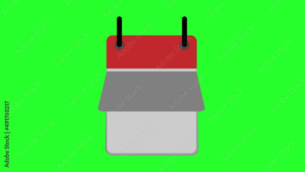 calendar date changing animation background 2d animation backdrop Green ...