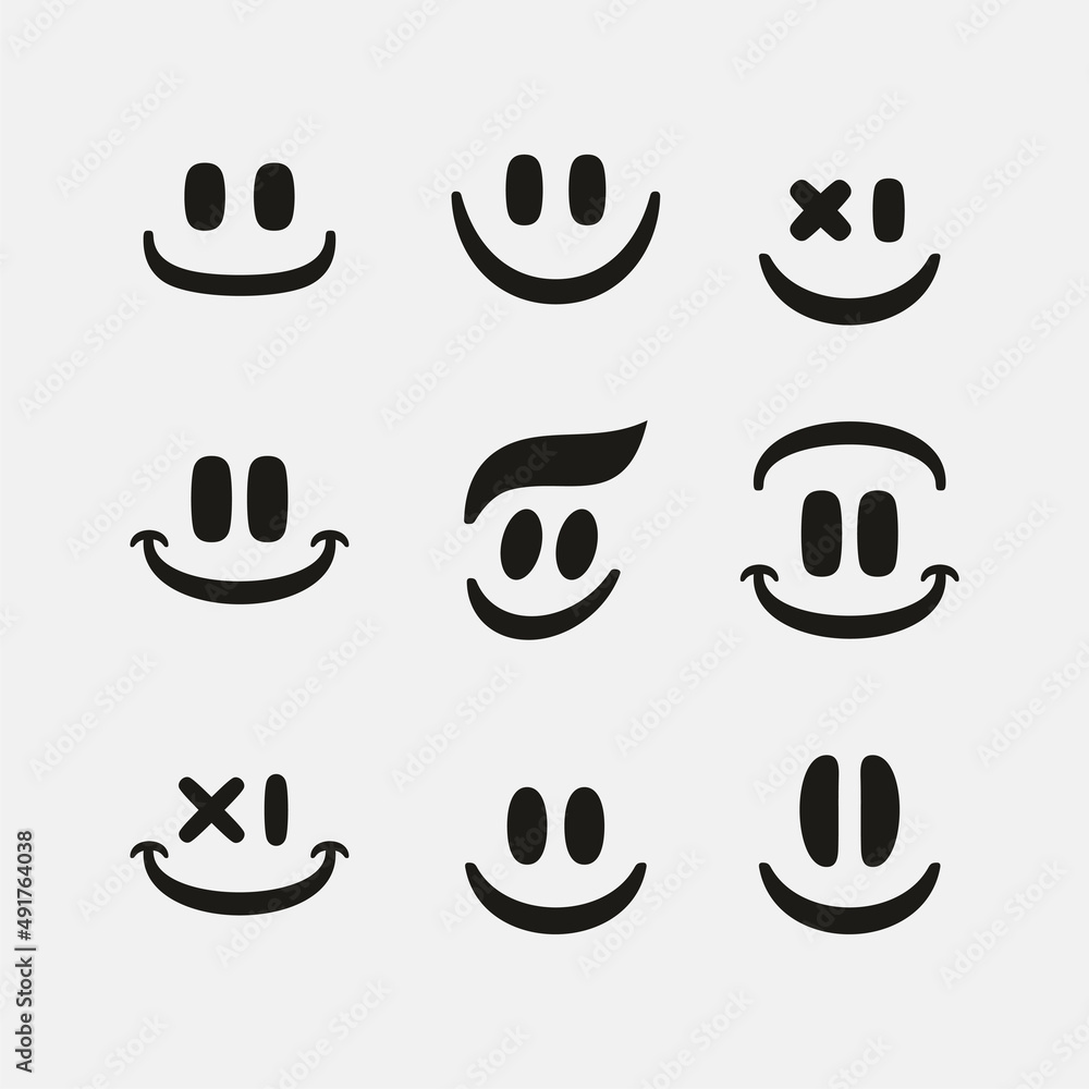 A modern professional set of icons with the image of smile Stock Vector ...