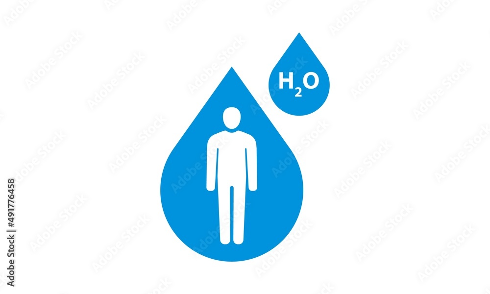 Percentage water in human body - proportional level of liquid mass ...
