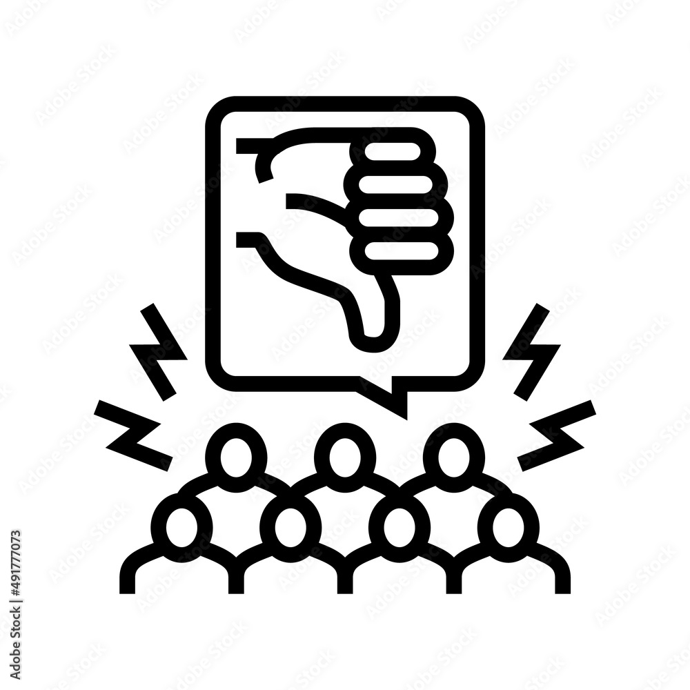 public shaming line icon vector. public shaming sign. isolated contour ...