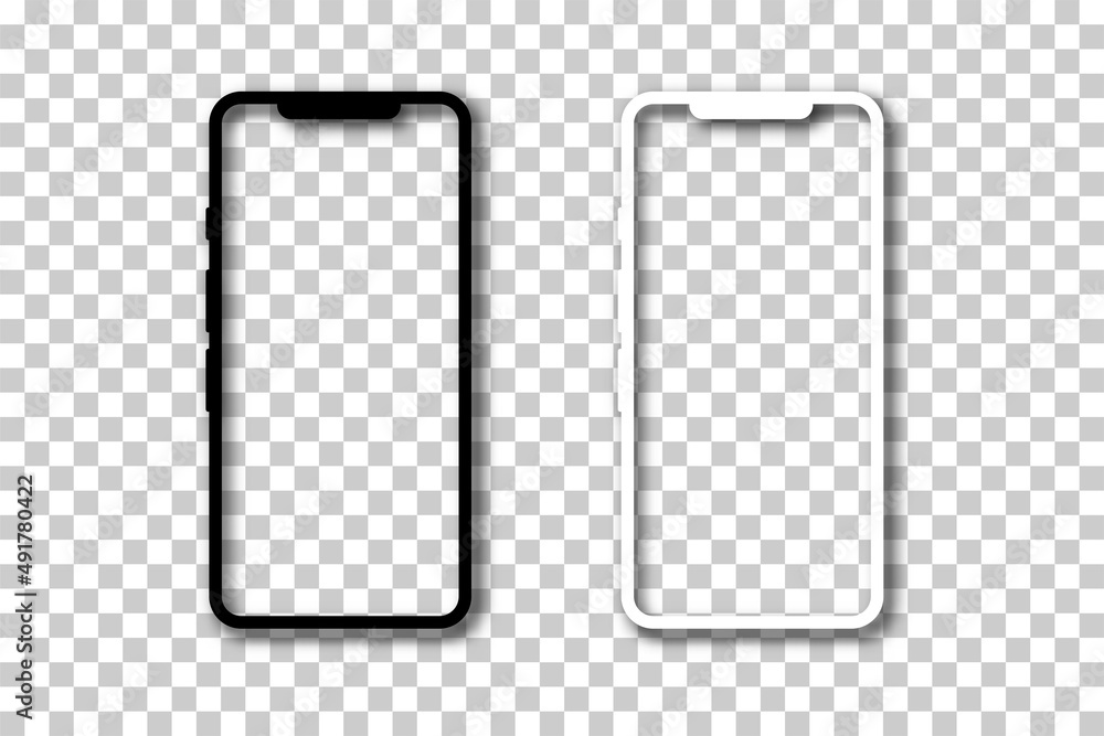 Realistic smartphone mockup on transparent background mobile phone ...