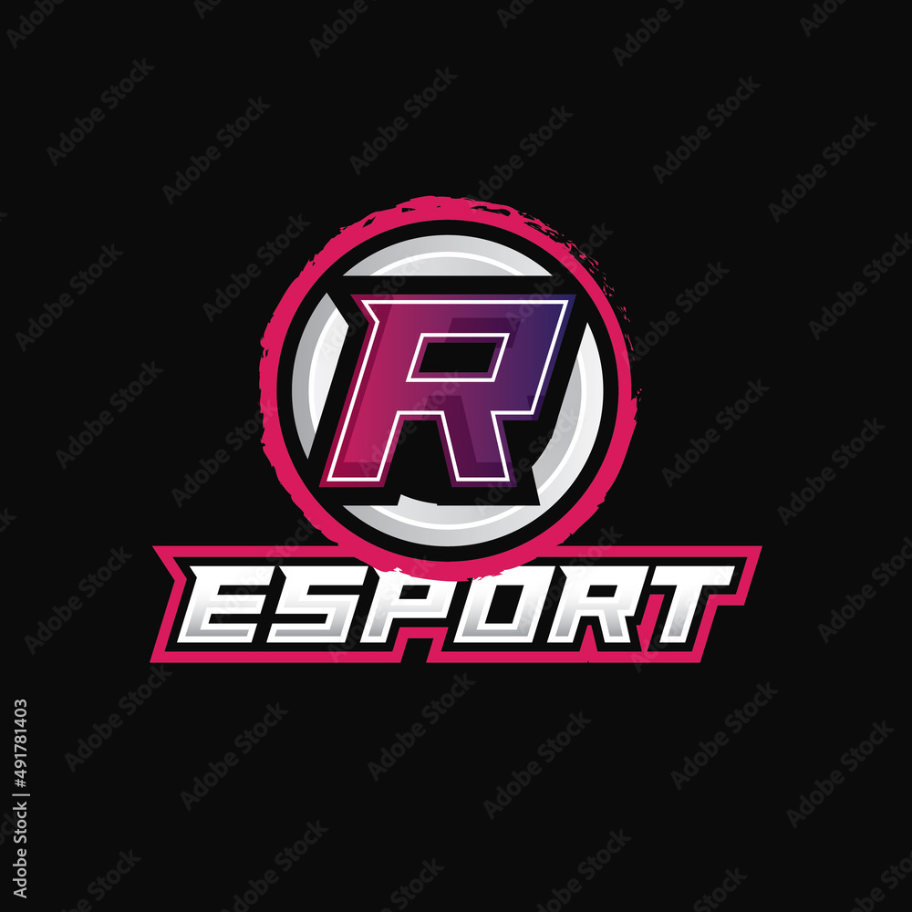 Letter R logo eSports design template, gamer mascot logo illustration ...