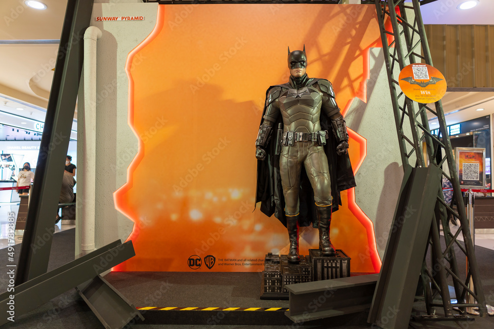 Statue of Batman from The Batman. This is a road show promotion for the ...