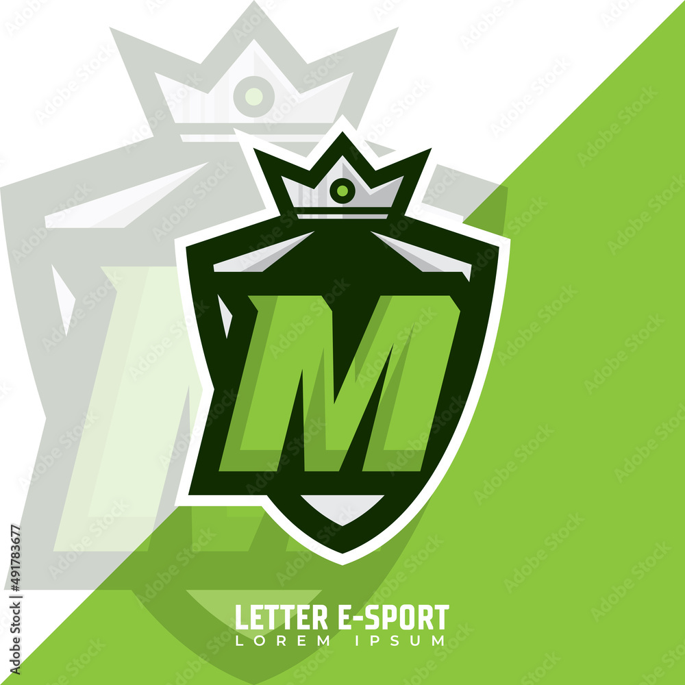 letter M logo gamer design, Initials e-sports logo design concept ...