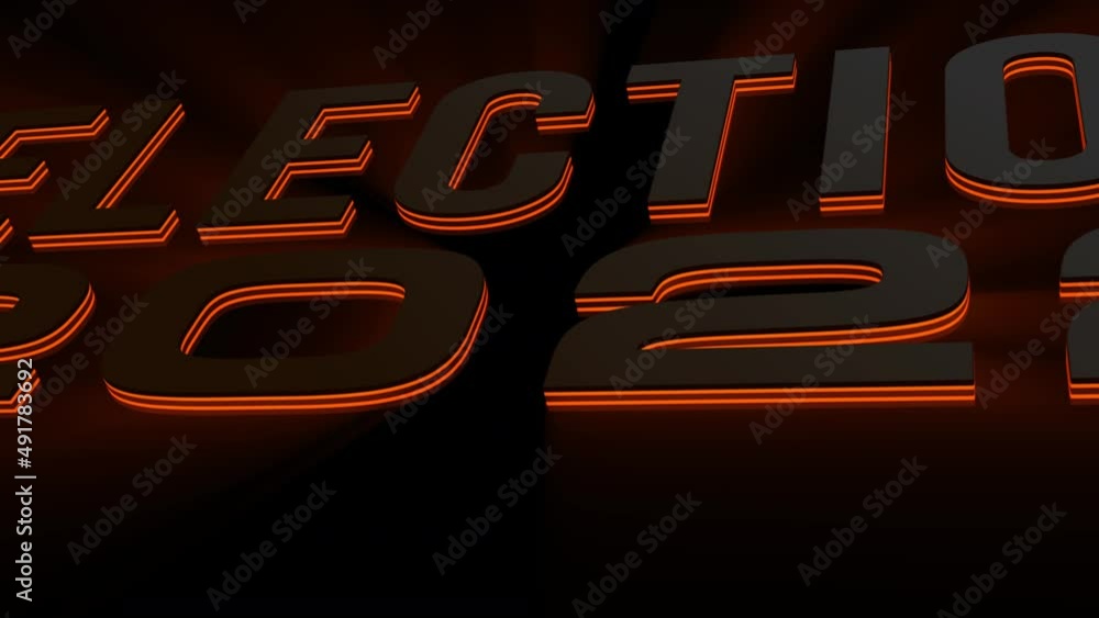 3D Motion typography of election 2022 text pattern texture with orange ...