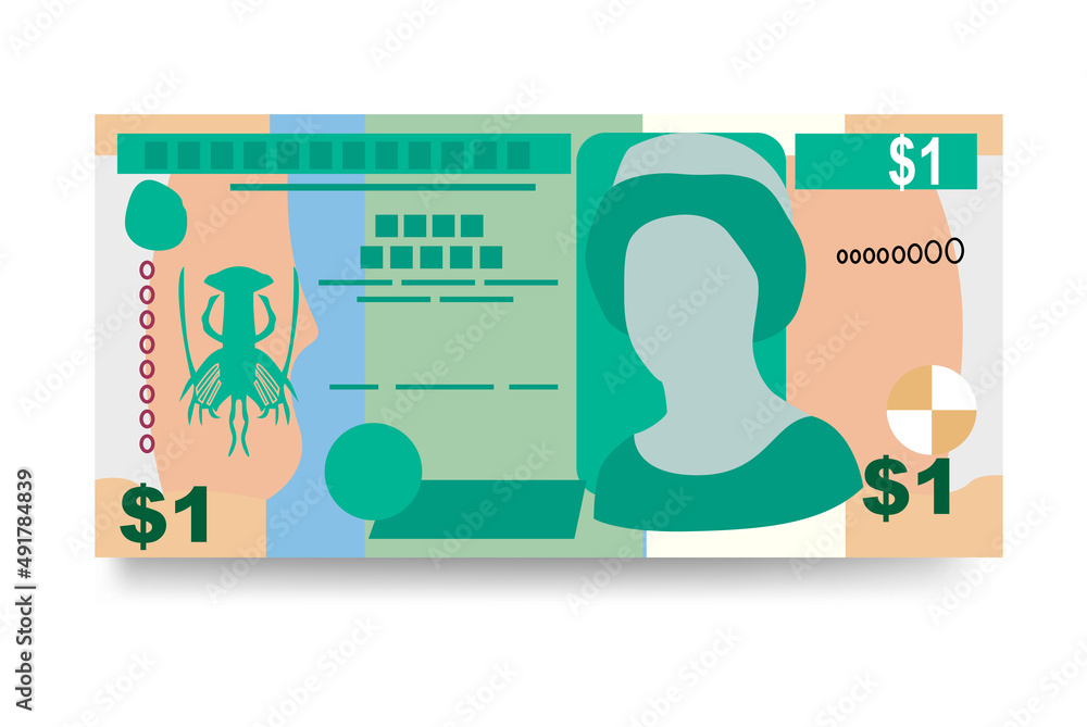 Belize Dollar Vector Illustration. Belizean money set bundle banknotes ...