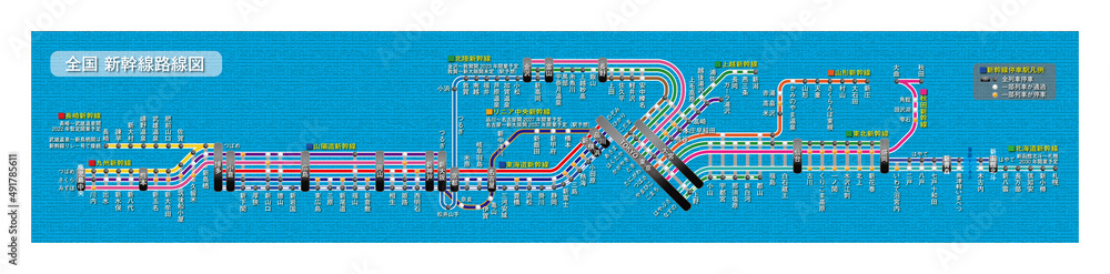 全国新幹線路線図 Stock 写真 | Adobe Stock