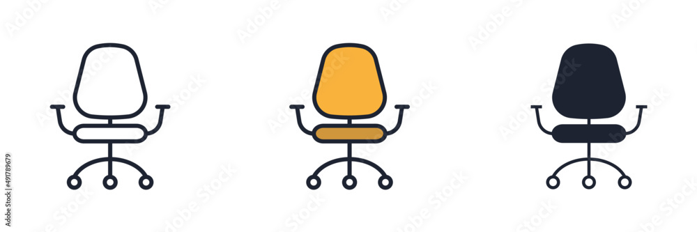 office chair icon symbol template for graphic and web design collection ...